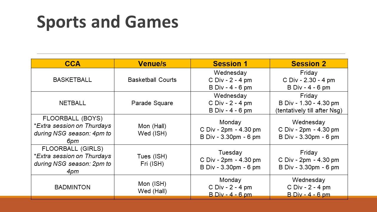 Co Curricular Activities (CCA)